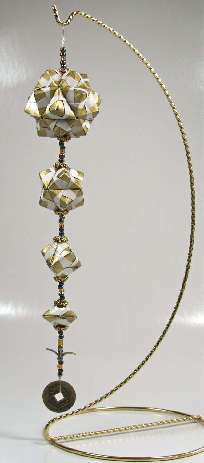 ORNAMENT CHRISTMAS GIFT 3d Modular Origami Handmade W/geometric Modules ...