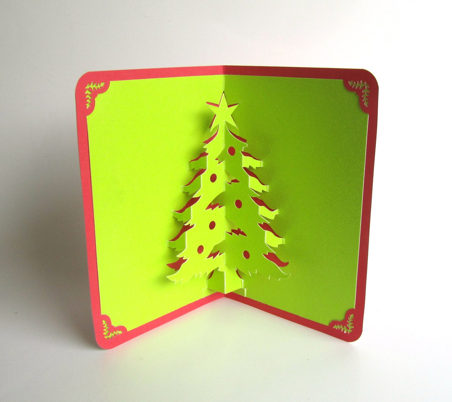 CHRISTMAS TREE 3D Pop up Greeting Card Home Décor Handmade Origamic ...