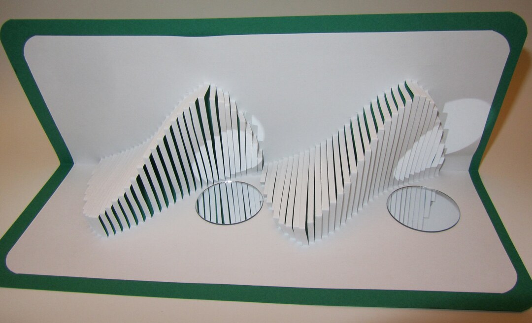 WAVES of SUCCESS 3D Pop up Card W/mirror Reflections Intricate Cuts in ...