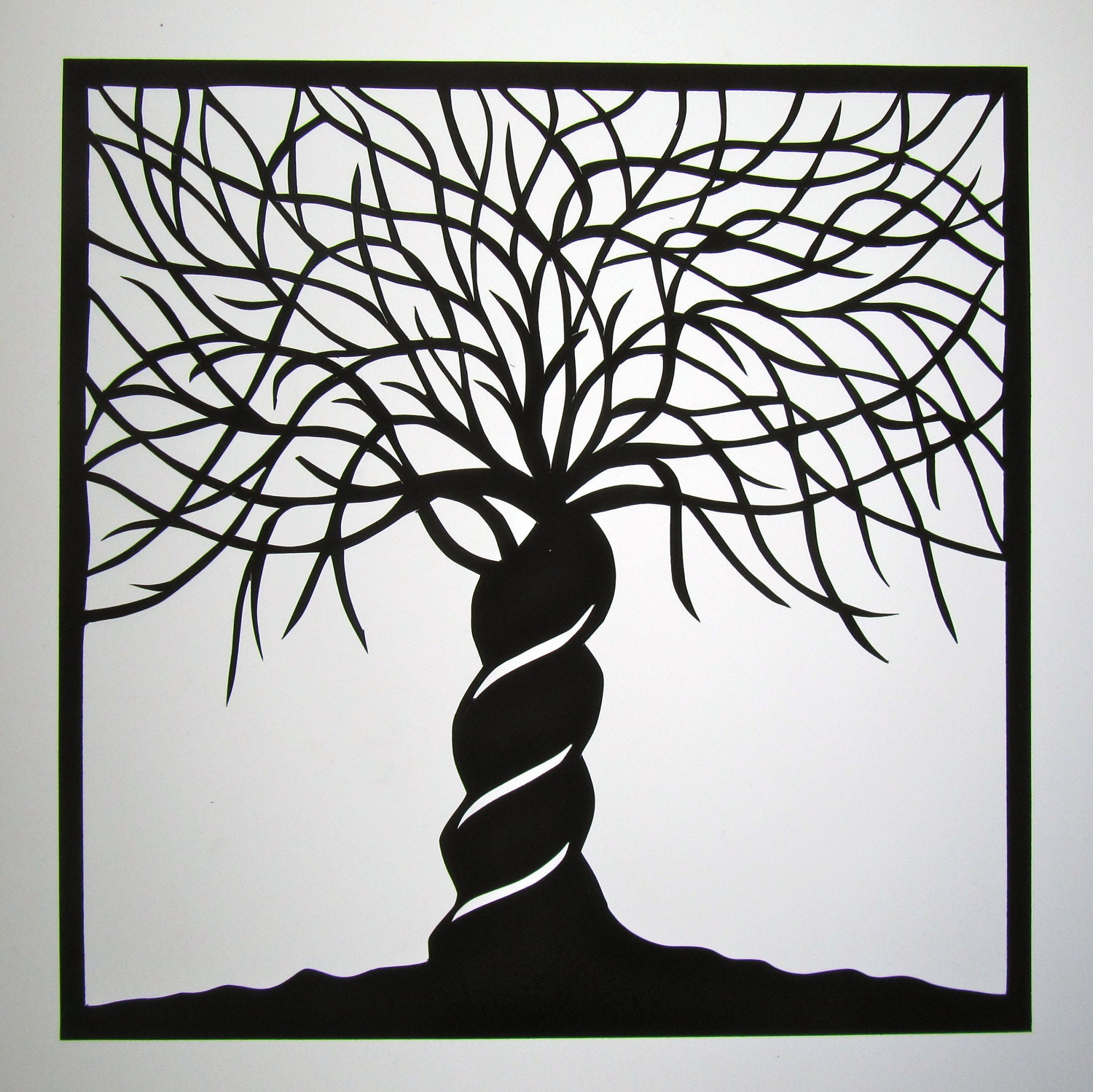 Two TREES of LIFE as One Home Décor Wall Art Silhouette Paper - Etsy