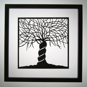 Two TREES of LIFE as One Home Décor Wall Art Silhouette Paper Cutout ...