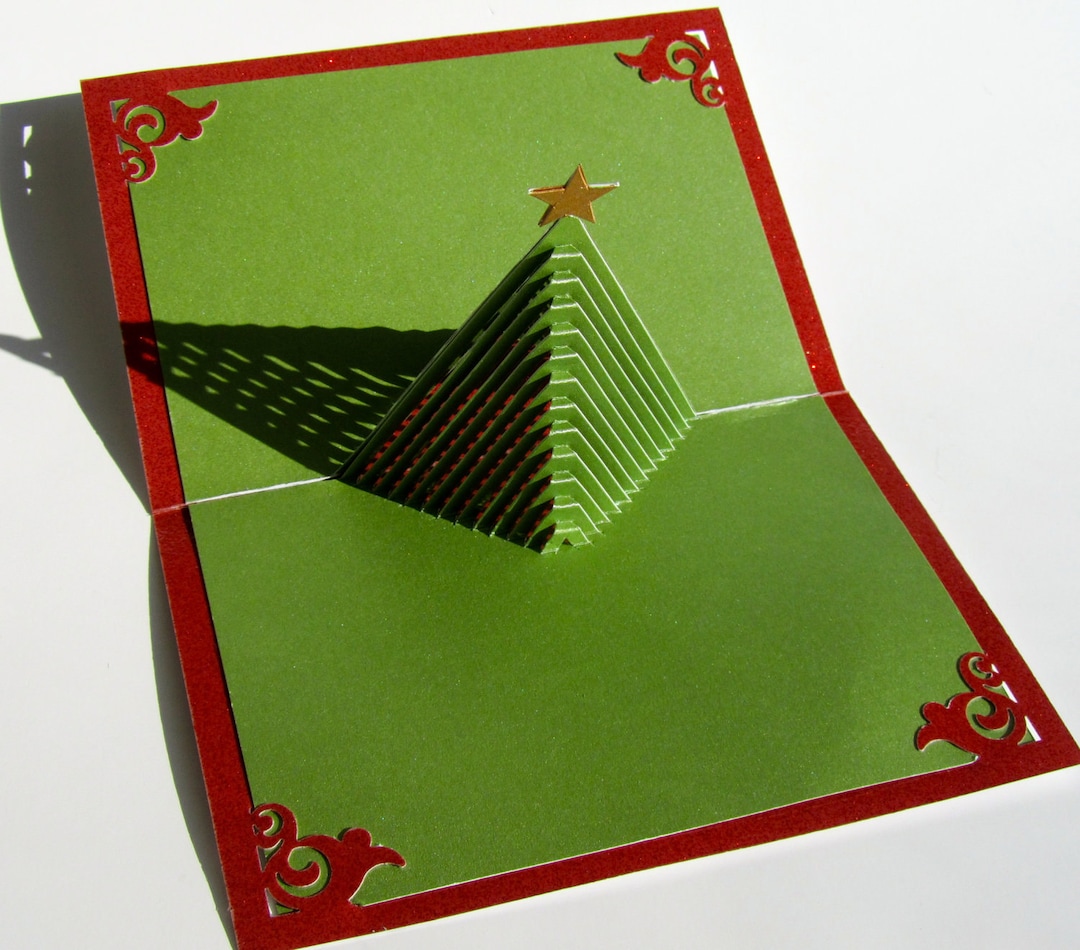 Christmas Tree 3D Pop up Greeting Card and Decoration. Handmade Cut by ...