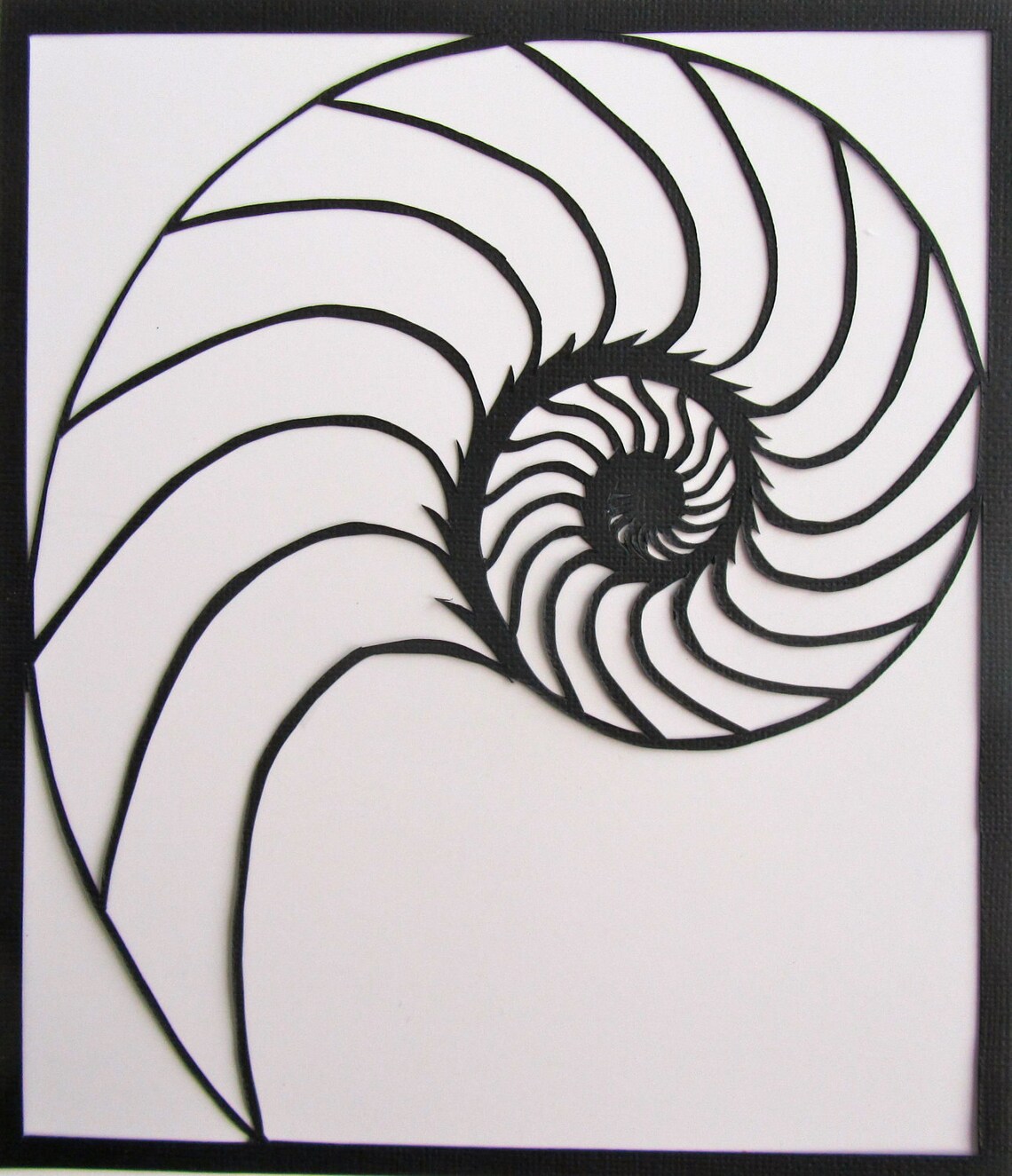 NAUTILUS Shell Silhouette Paper Cutout Handcut in Black Symbolic Wall ...