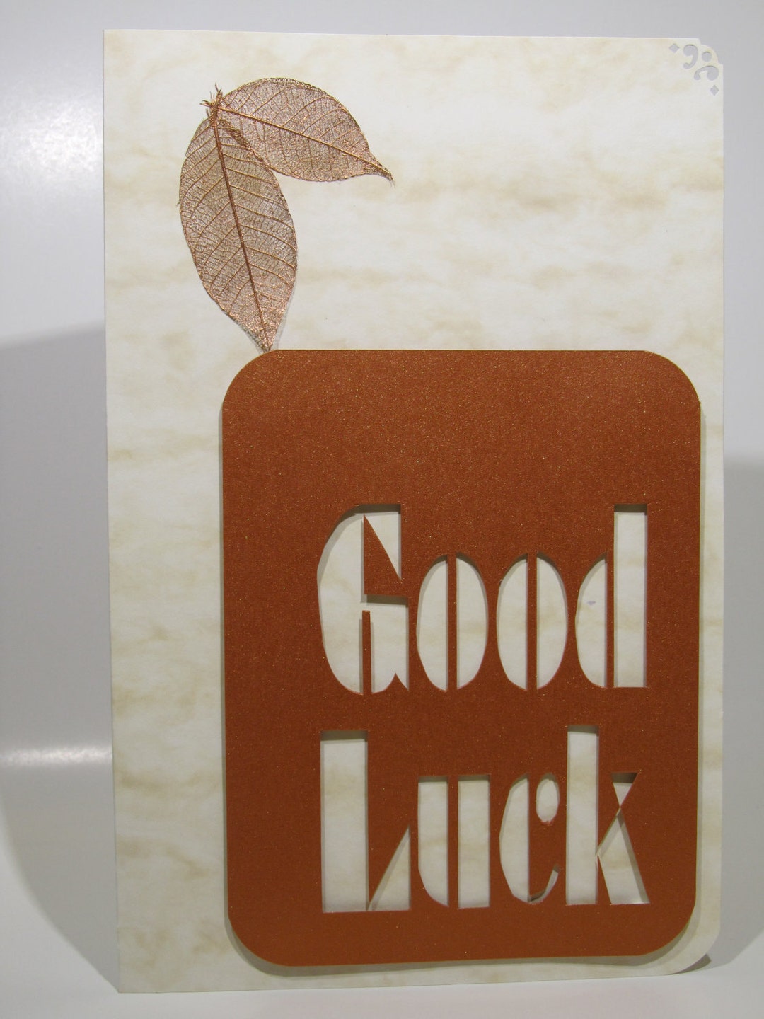 GOOD LUCK 2 Greeting Cards Original Handmade Design Silhouette Cutout ...