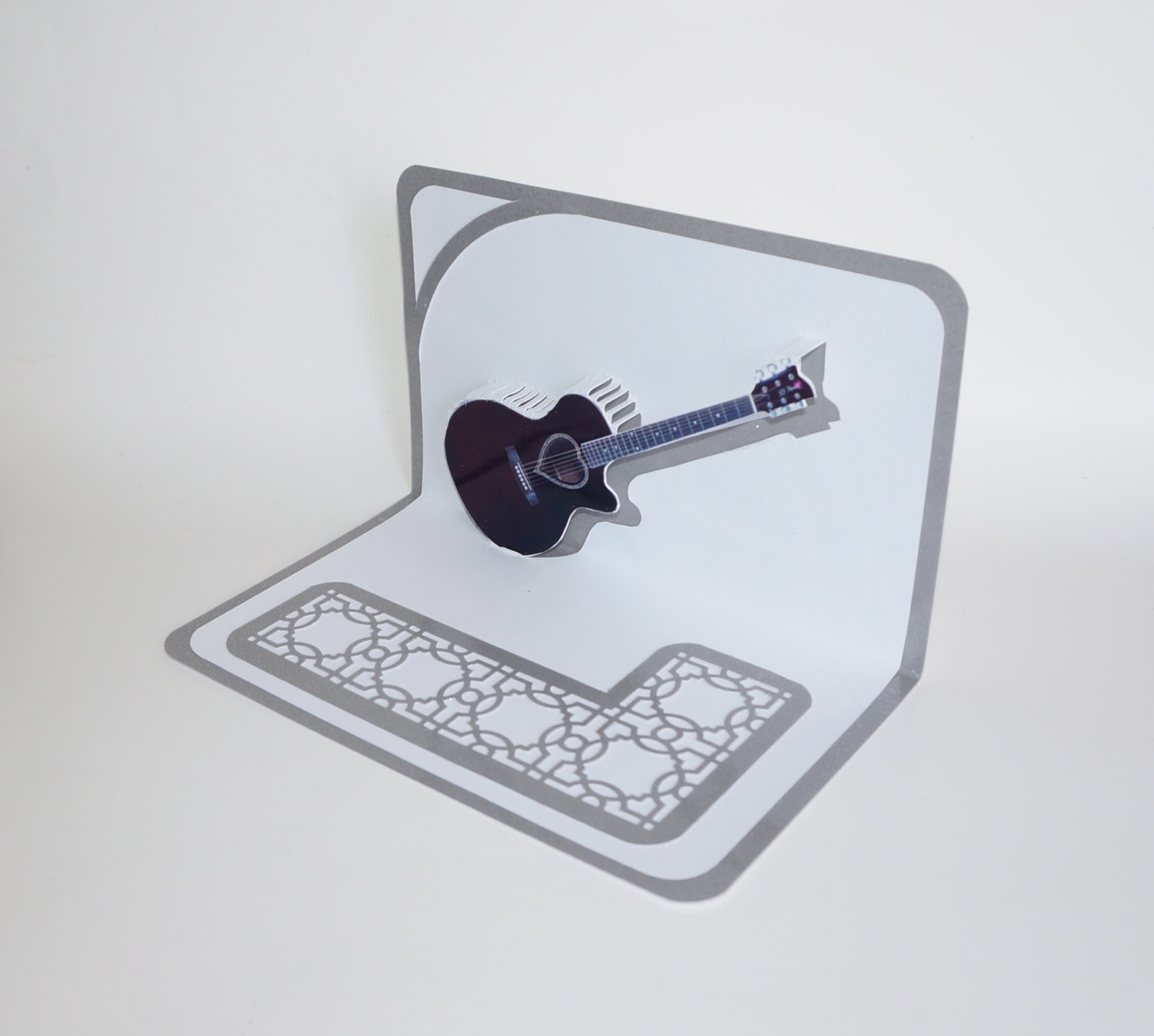 Purple ACOUSTIC GUITAR 3D Pop up Card ORIGINAL Design American Idol ...