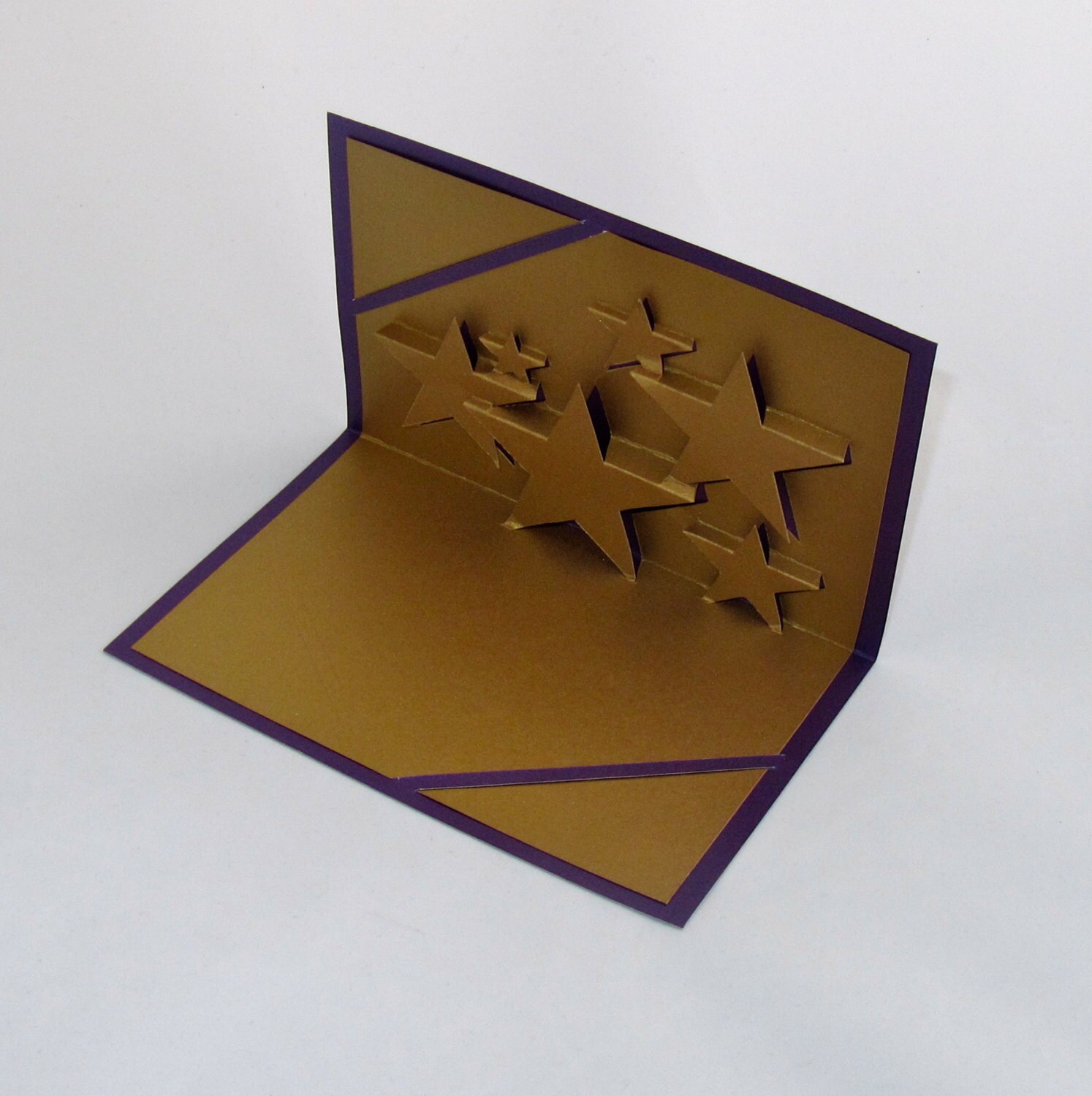 SHINING STARS 3D Pop-up Card Origamic Architecture Handmade Hand Cut in ...