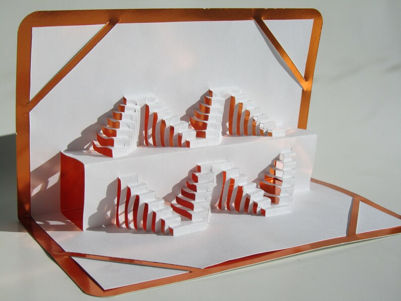 STAIRS in Geometric Symmetry ORIGINAL 3D Pop up Paper Sculpture ...