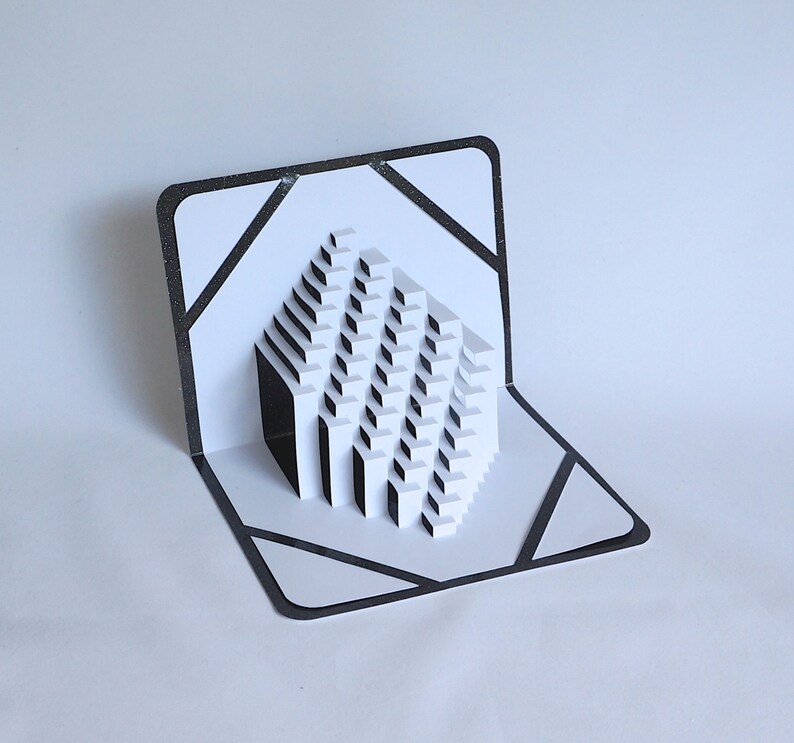 STAIRS to SUCCESS 3D Pop-up Card Origamic Architecture Cut by Hand in ...