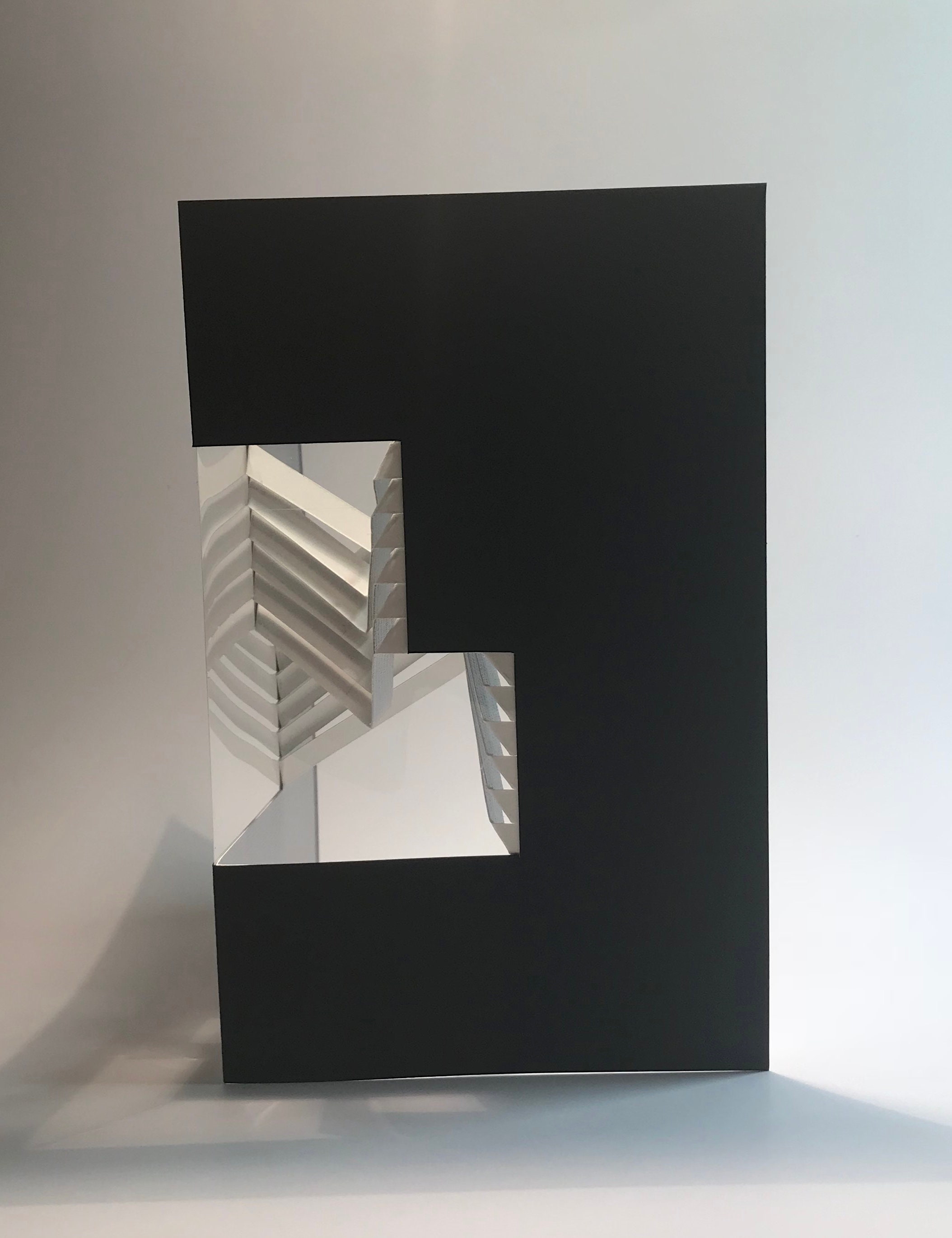 Geometric Lines 3D POP UP CARD W/intricate Cuts in Opposite Directions ...