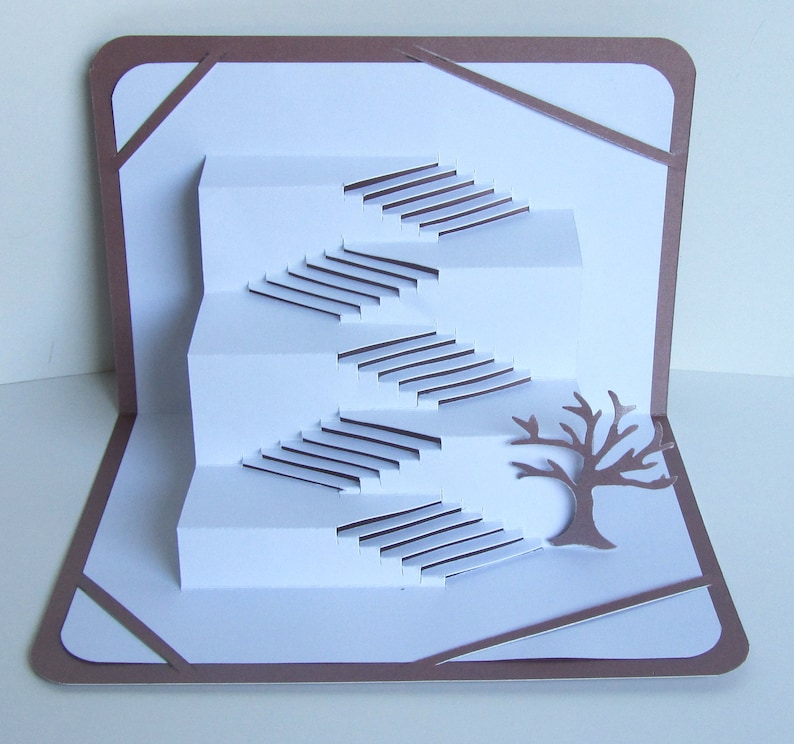 STAIRS 2 SUCCESS Greeting Card 3D Pop up Home Decor Origamic ...