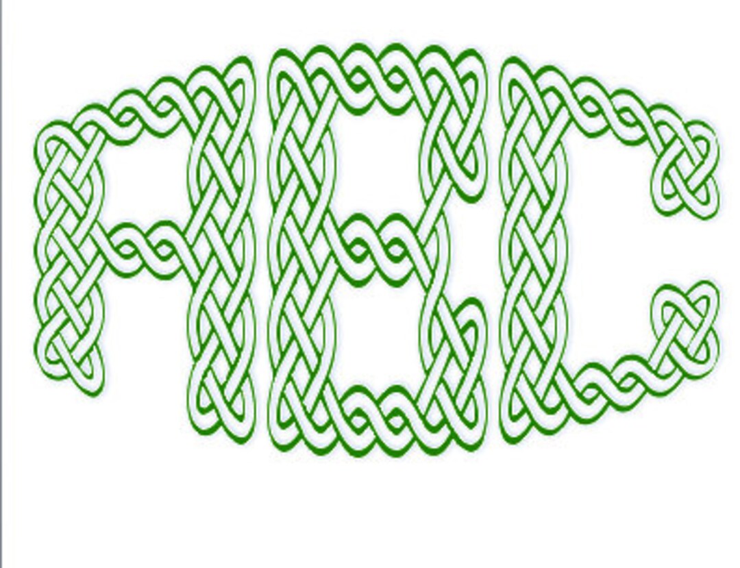 MONOGRAM of Eternity Celtic Knots Handmade PAPERCUT Letters. St Patrick ...