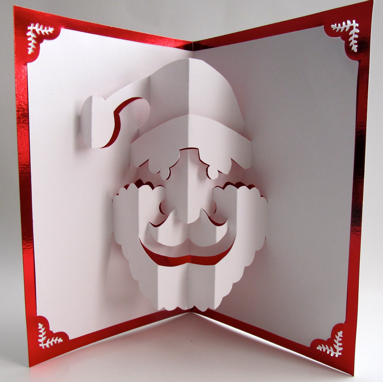 Santa Claus Christmas Pop up Card Home Décor 3D Handmade Cut by Hand ...
