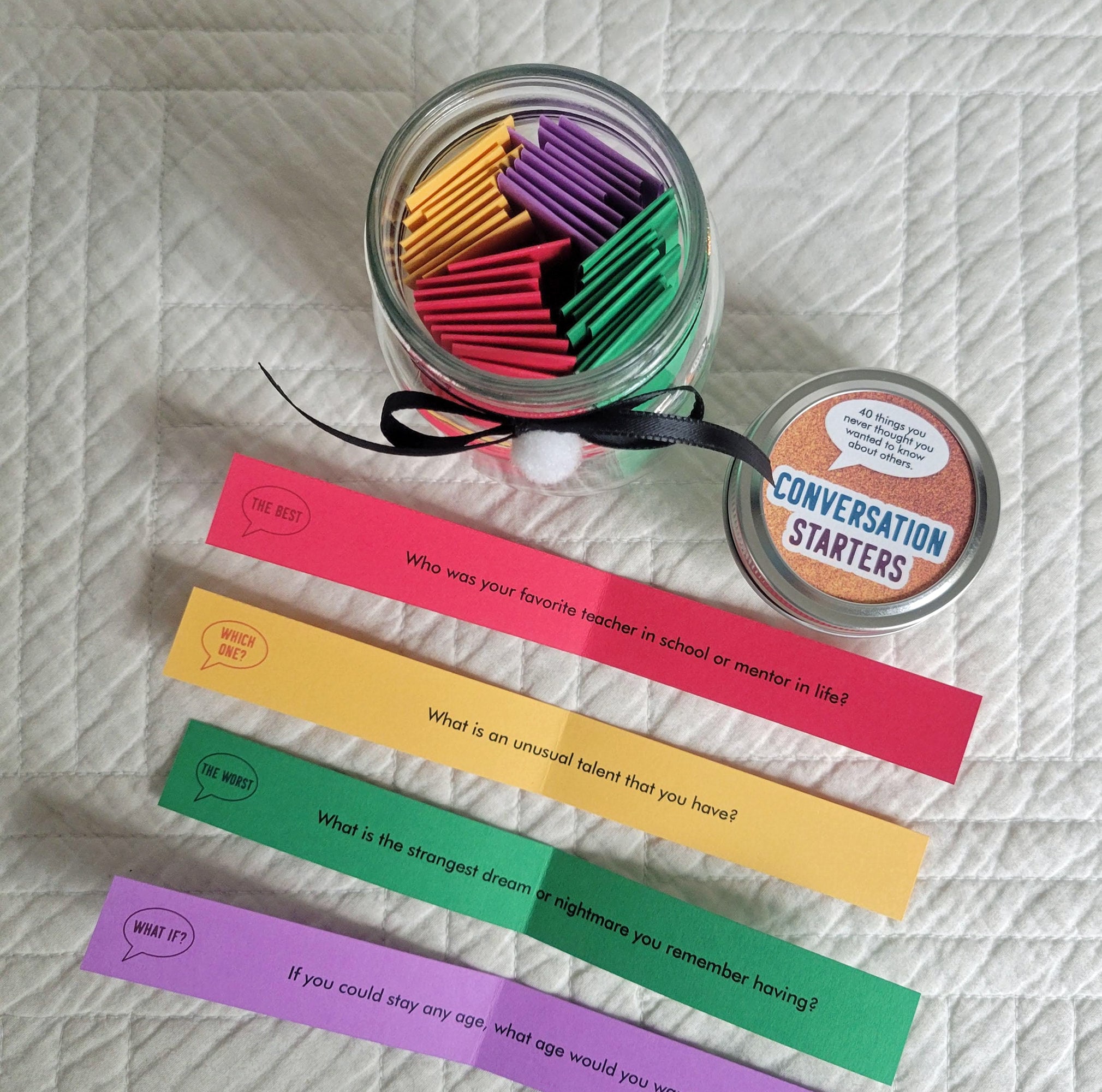 DIY Conversation Starters Jar Kit PDF Printable - Etsy