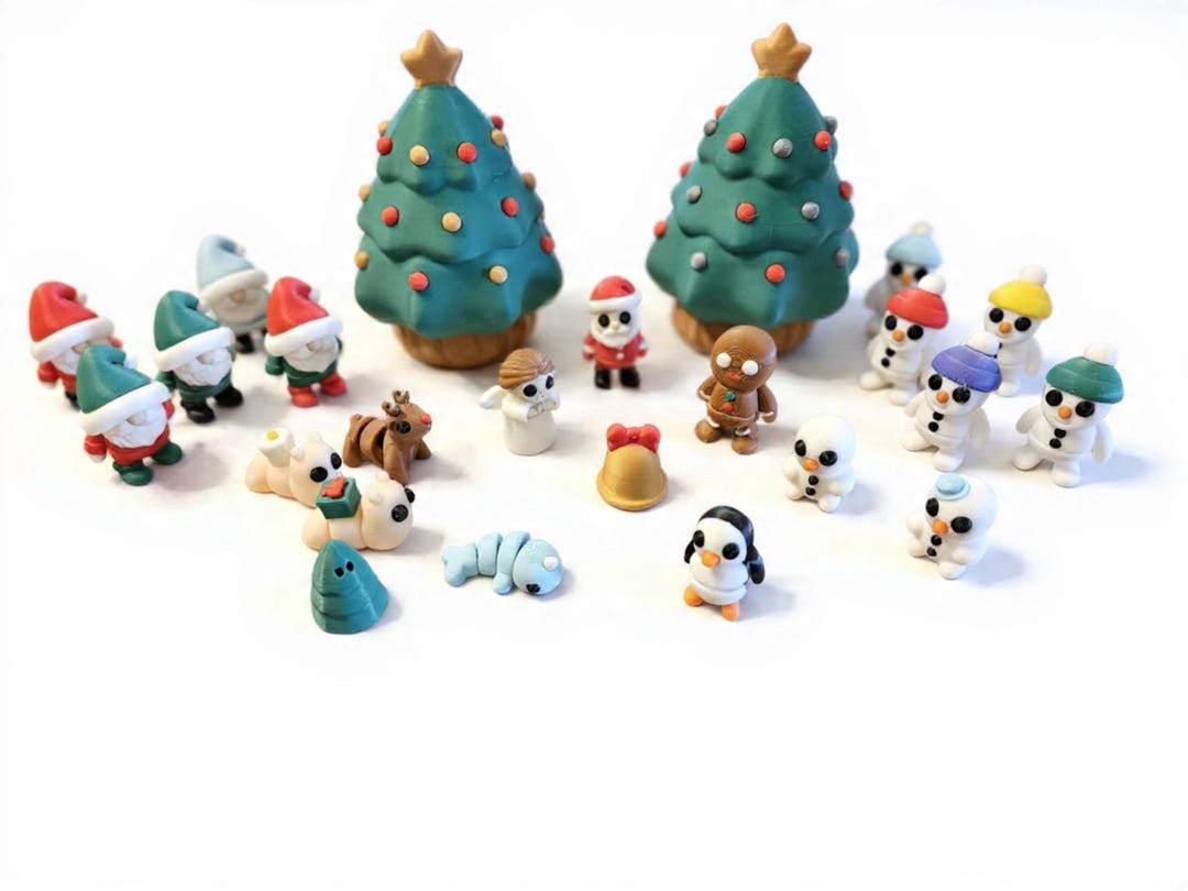 3D Articulated Christmas Mini Figures - Etsy