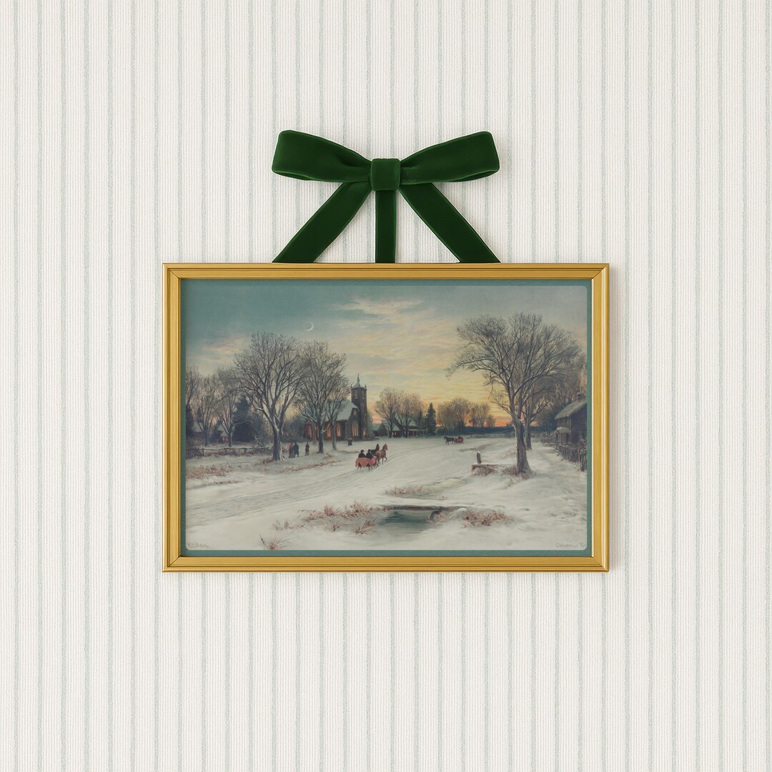 Cozy Christmas Eve Winter Art Print, Holiday Scene (digital Download ...
