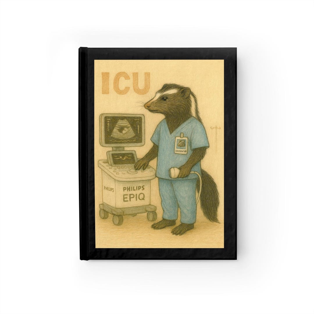 Sonographer Badger Journal - Medical Animal Illustration, 5x7" - Etsy