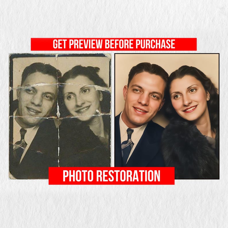 Old Photo Restoration & Colorization, Photo Enhancement - Etsy