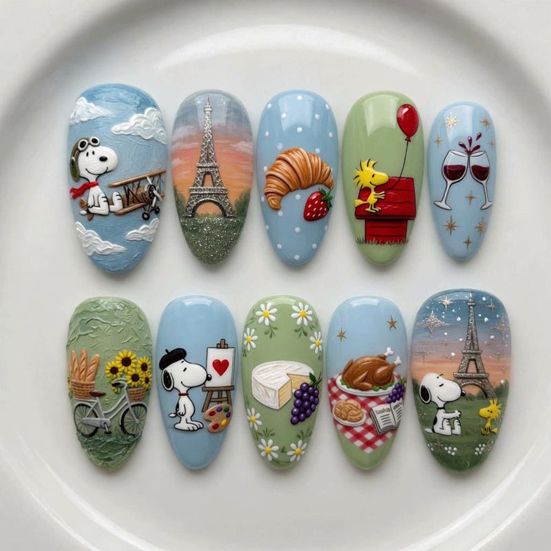 Croissant Nail Art - Etsy