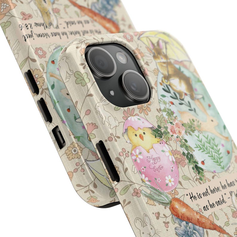 Vintage Easter Egg Phone Case, Easter Rabbit Floral, Cottagecore Phone ...