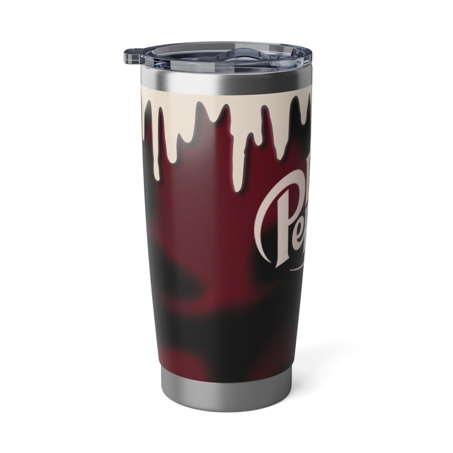 Dr Pepper Drip Tumbler 20oz, Bold Soda Logo Stainless Steel Cup, Black ...