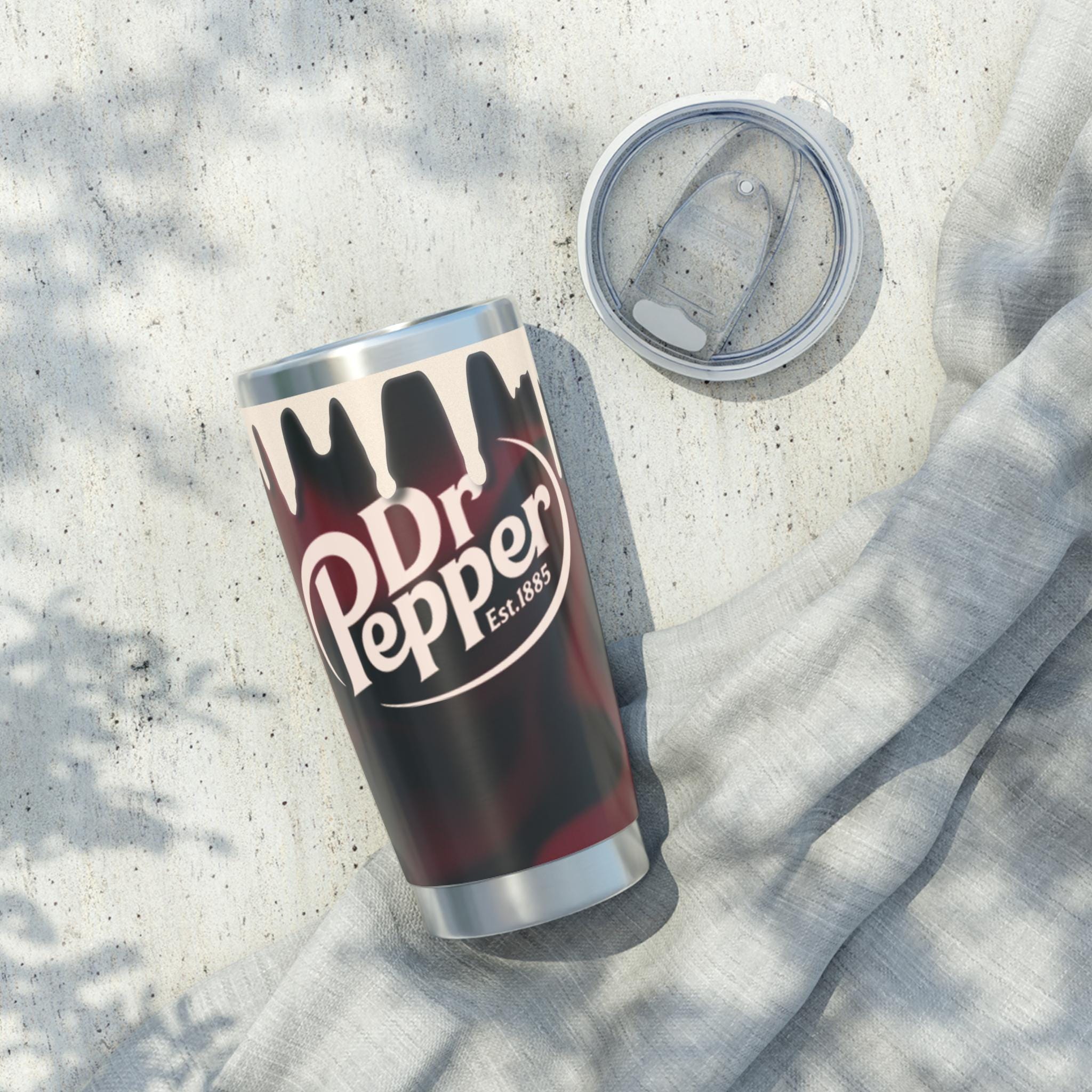 Dr Pepper Drip Tumbler 20oz, Bold Soda Logo Stainless Steel Cup, Black ...