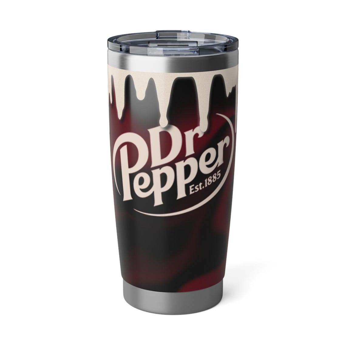 Dr Pepper Drip Tumbler 20oz, Bold Soda Logo Stainless Steel Cup, Black ...
