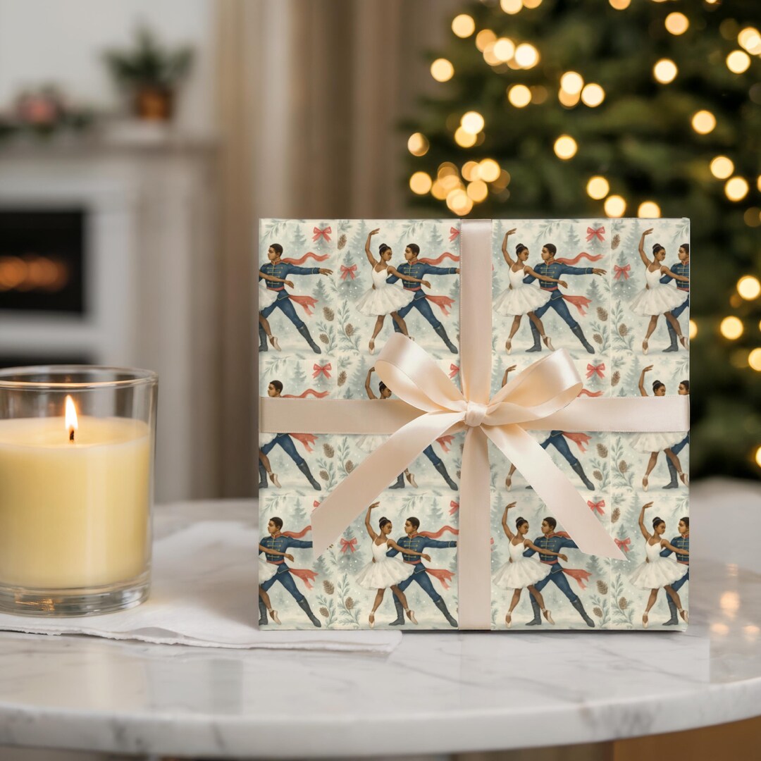 Black Nutcracker Ballerina Wrapping Paper | Christmas Ballet Gift Wrap ...
