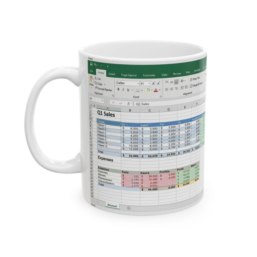 Spreadsheet Dashboard Mug | Excel Chart Coffee Cup, Data Analyst Office ...