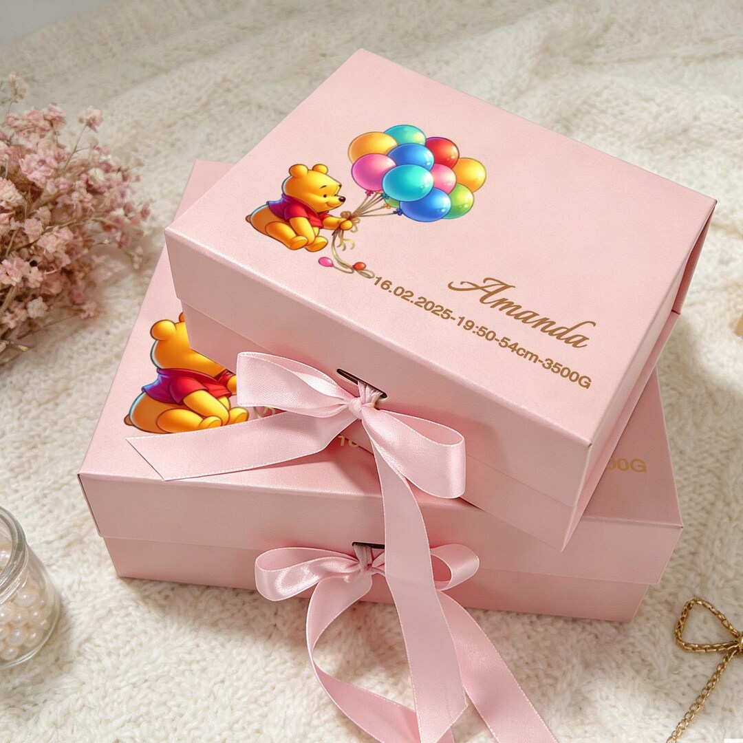 Personalized Winnie the Pooh Gift Box, New Baby Large Memory Box,gifts ...