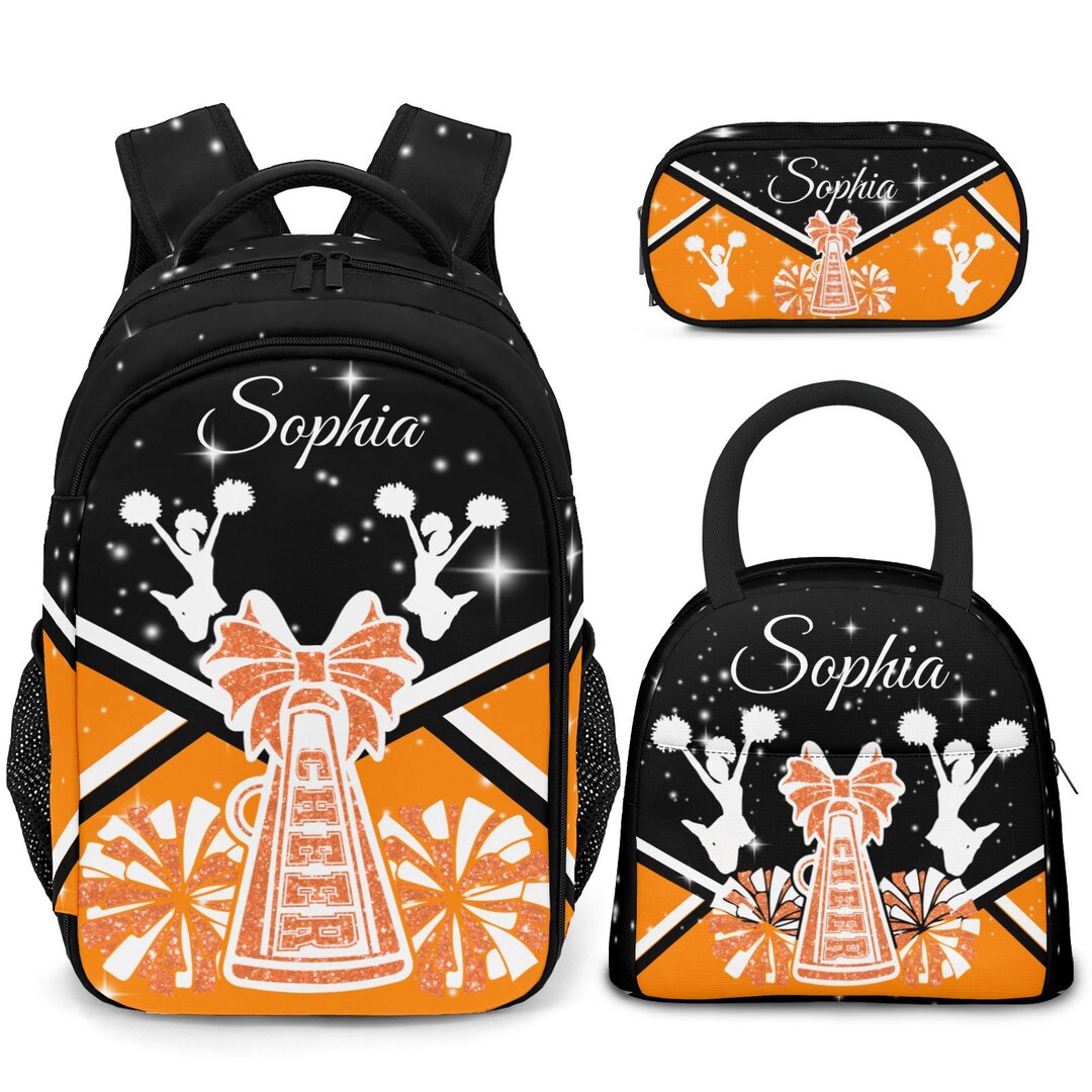 Personalized Cheerleading Backpack Set, Lunch Box & Pencil Case - Etsy