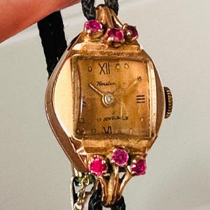 Vintage Antique Rose Gold Ruby Art Deco Watch - Etsy