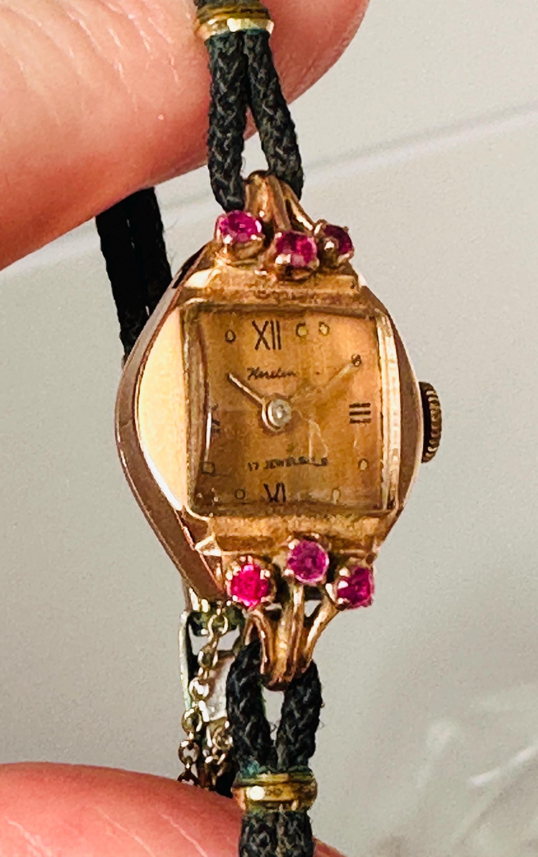 Vintage Antique Rose Gold Ruby Art Deco Watch - Etsy