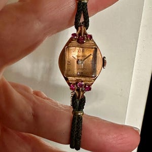 Vintage Antique Rose Gold Ruby Art Deco Watch - Etsy