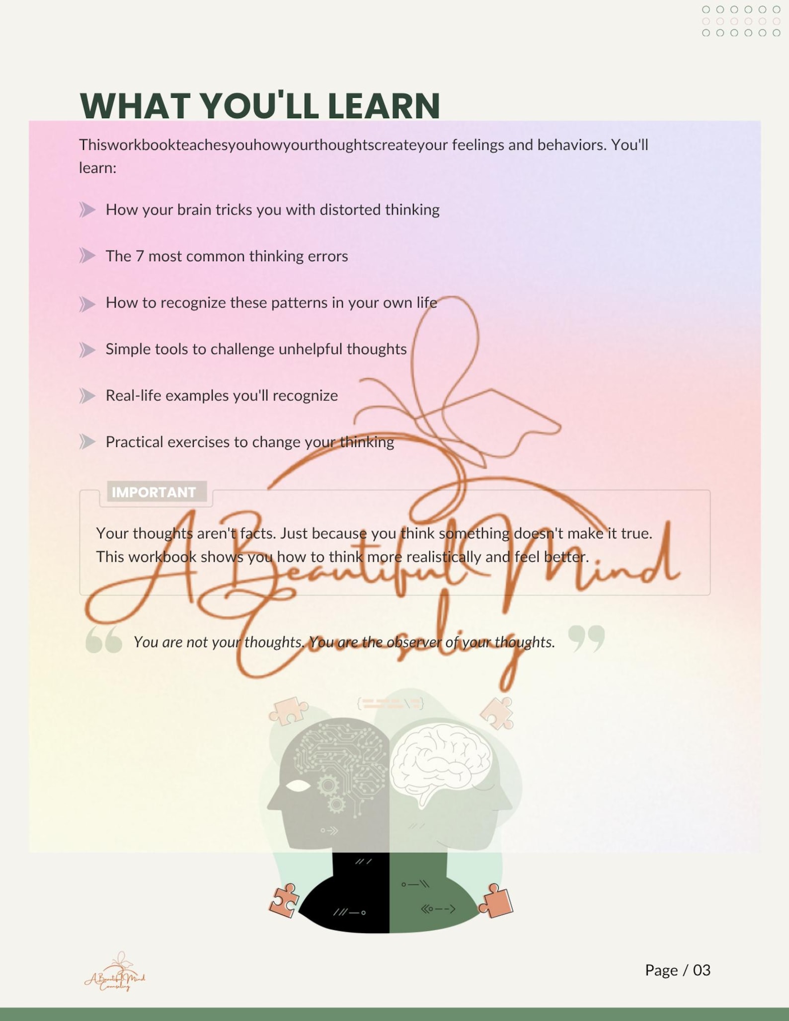 CBT Cognitive Distortions Workbook: Mental Health & Anxiety Relief ...