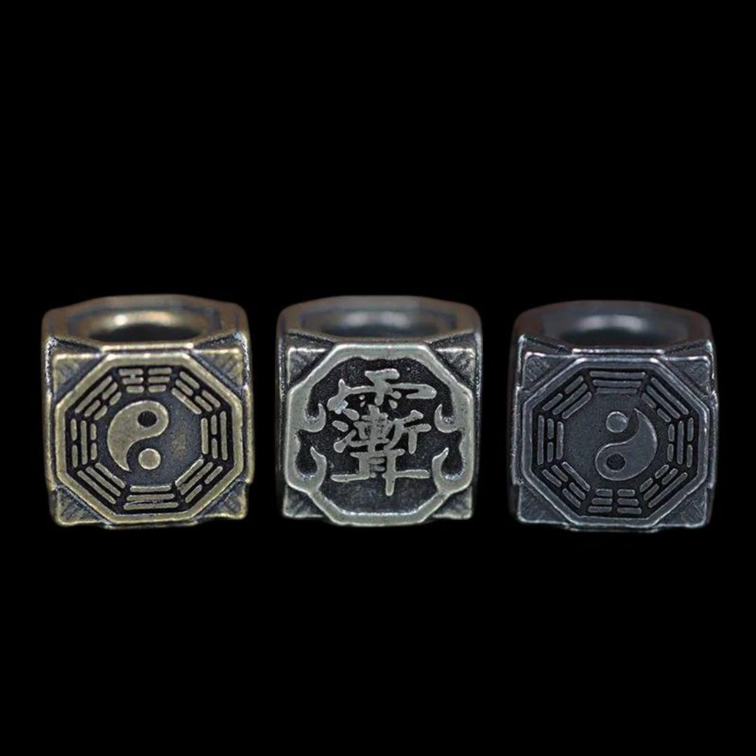 Eight Diagrams Block Brass EDC Bead – DIY Paracord, Lanyard & Feng Shui ...