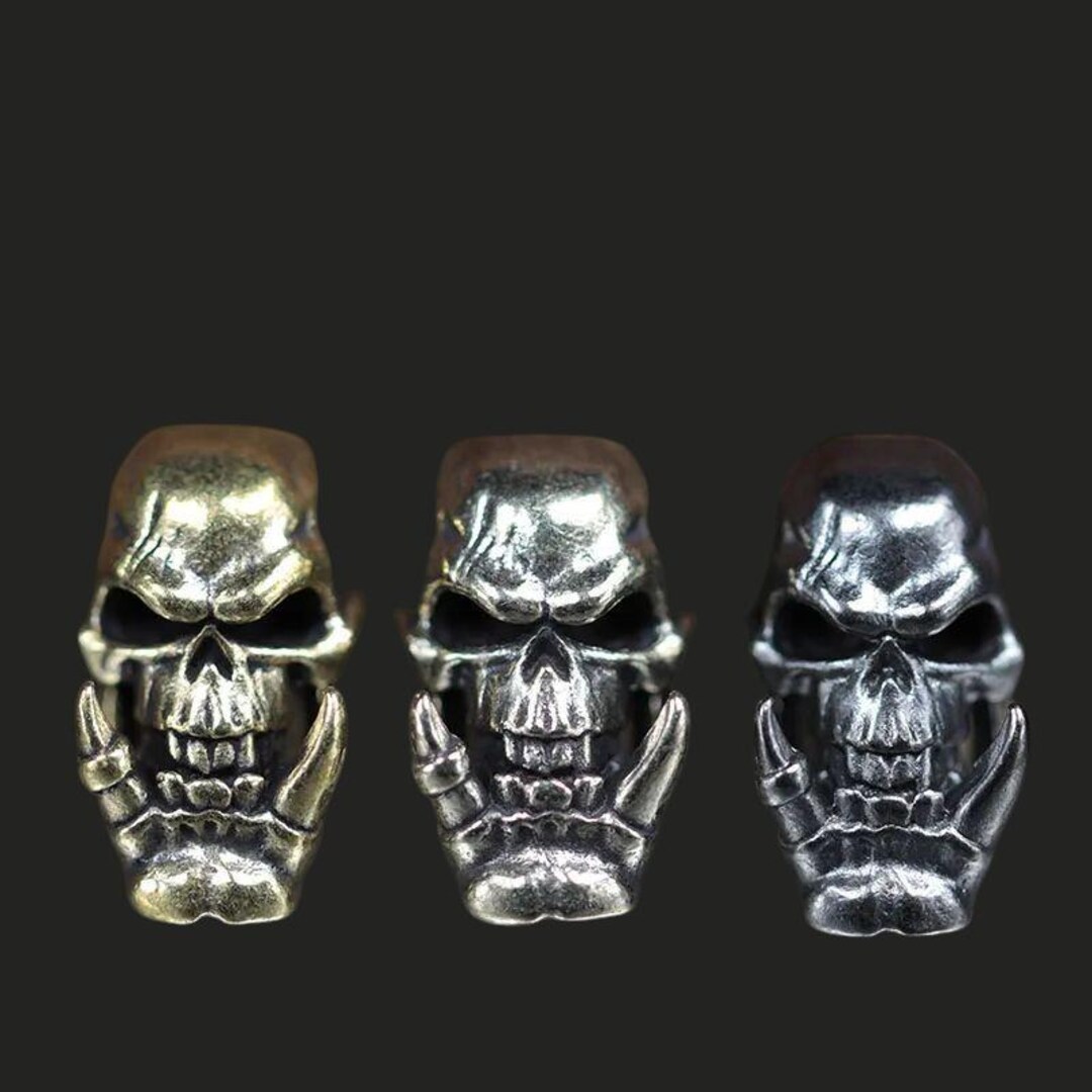 Bucktooth Skull Brass EDC Bead – DIY Paracord, Bracelet & Lanyard ...