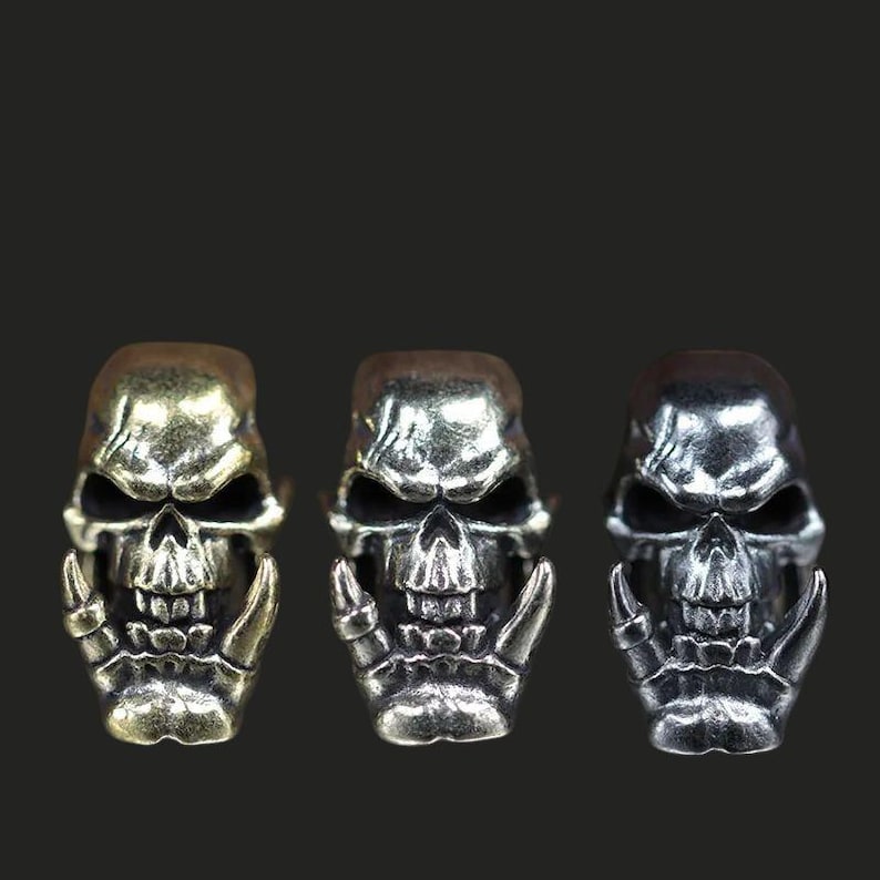 Bucktooth Skull Brass EDC Bead – DIY Paracord, Bracelet & Lanyard ...