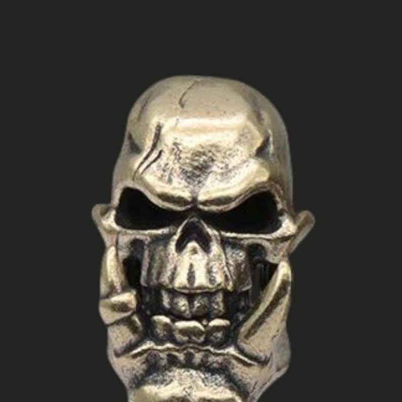 Bucktooth Skull Brass EDC Bead – DIY Paracord, Bracelet & Lanyard ...