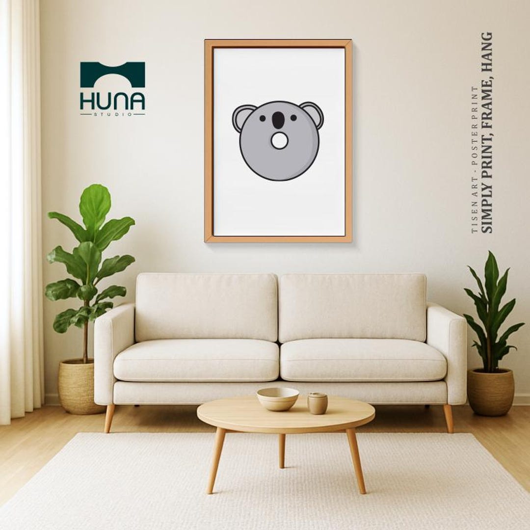 Koala Donut Print | Kawaii Geometric Nursery Art (digital Download) - Etsy