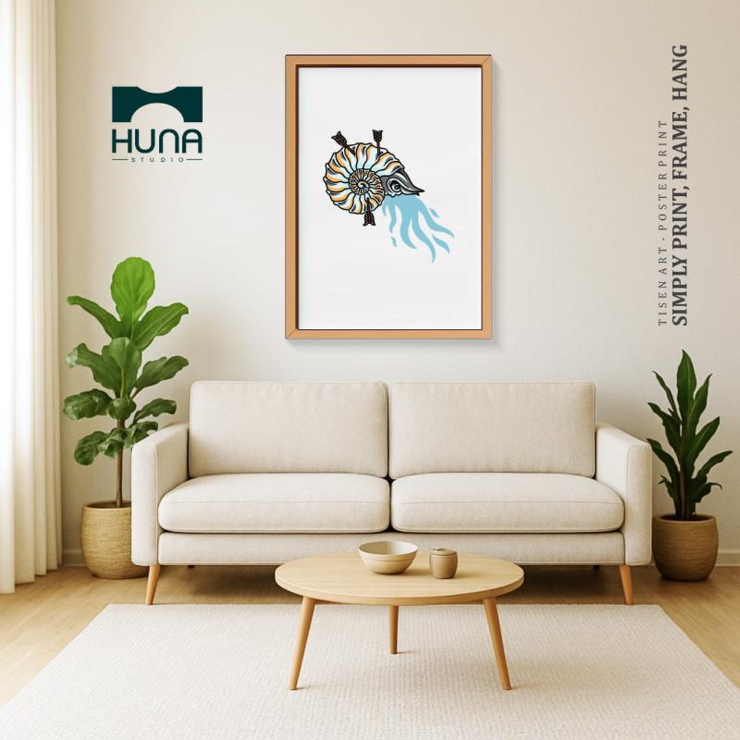 Nautilus Shell Print: Mythic Marine, Arrow Art (digital Download ...