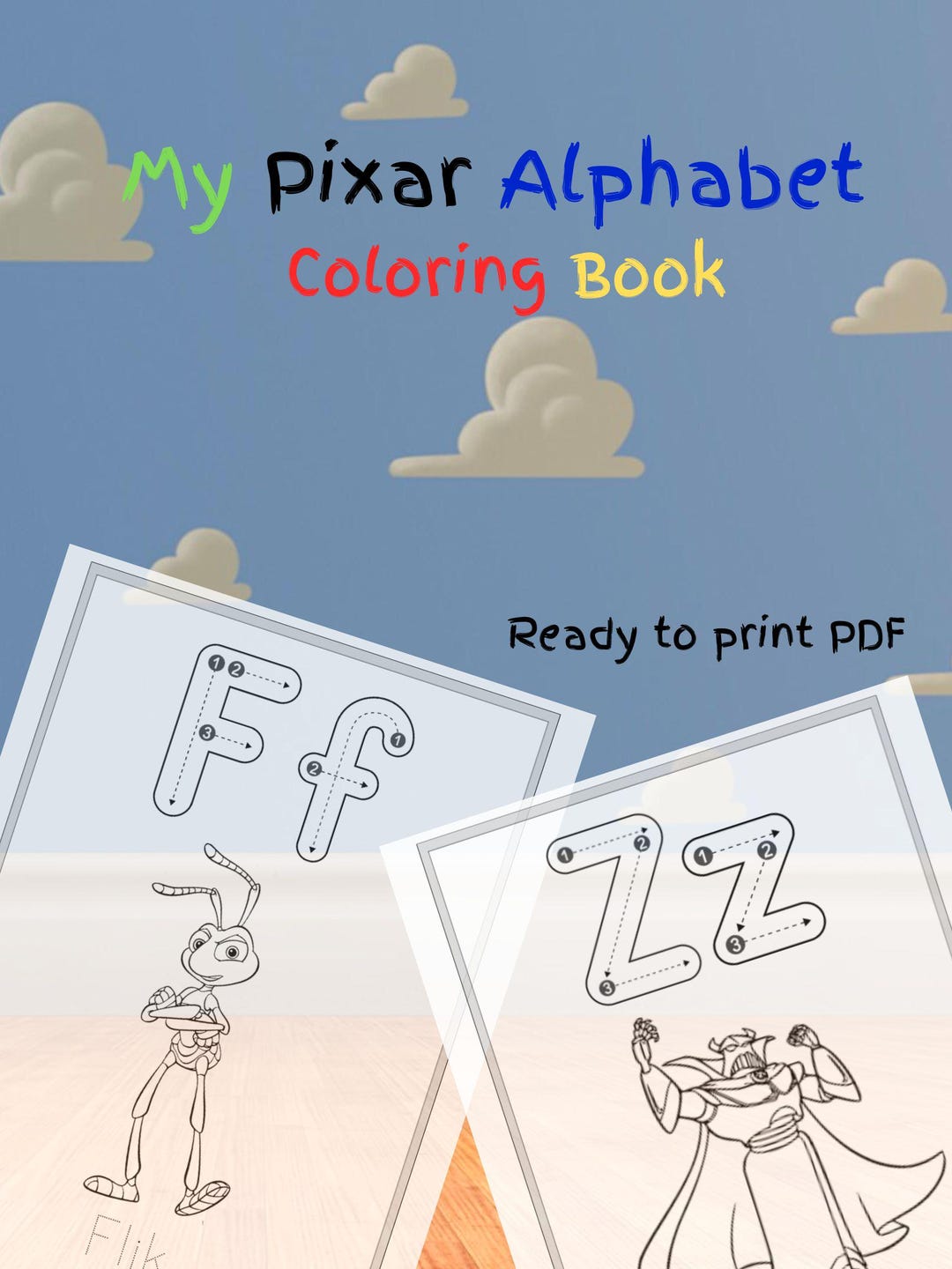 Pixar Alphabet Coloring Book | ABC Printable Coloring Pages | Disney ...