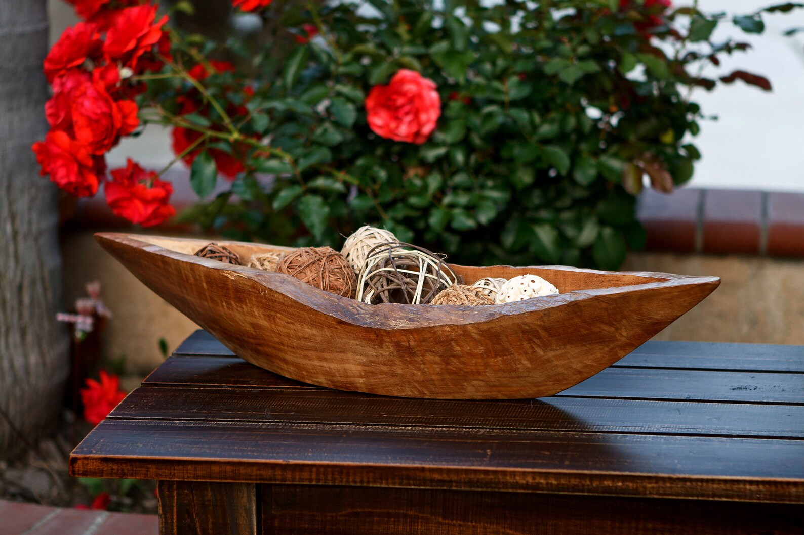 Habini Teak Boat Shaped Bowl Center Piece Table Top Hand - Etsy