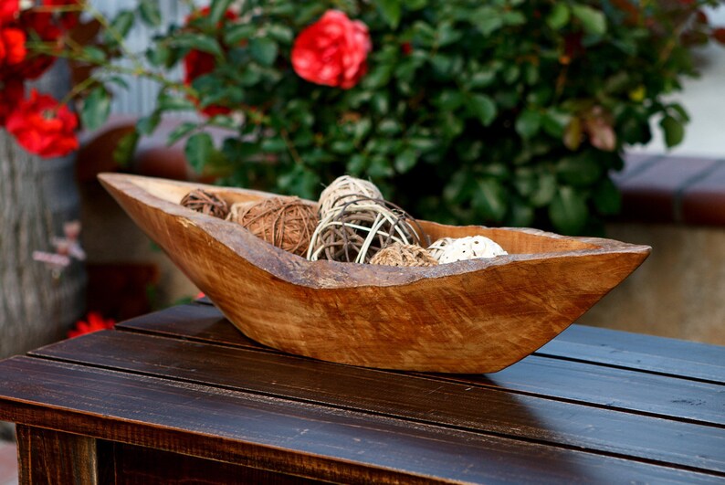 Habini Teak Boat Shaped Bowl Center Piece Table Top Hand - Etsy