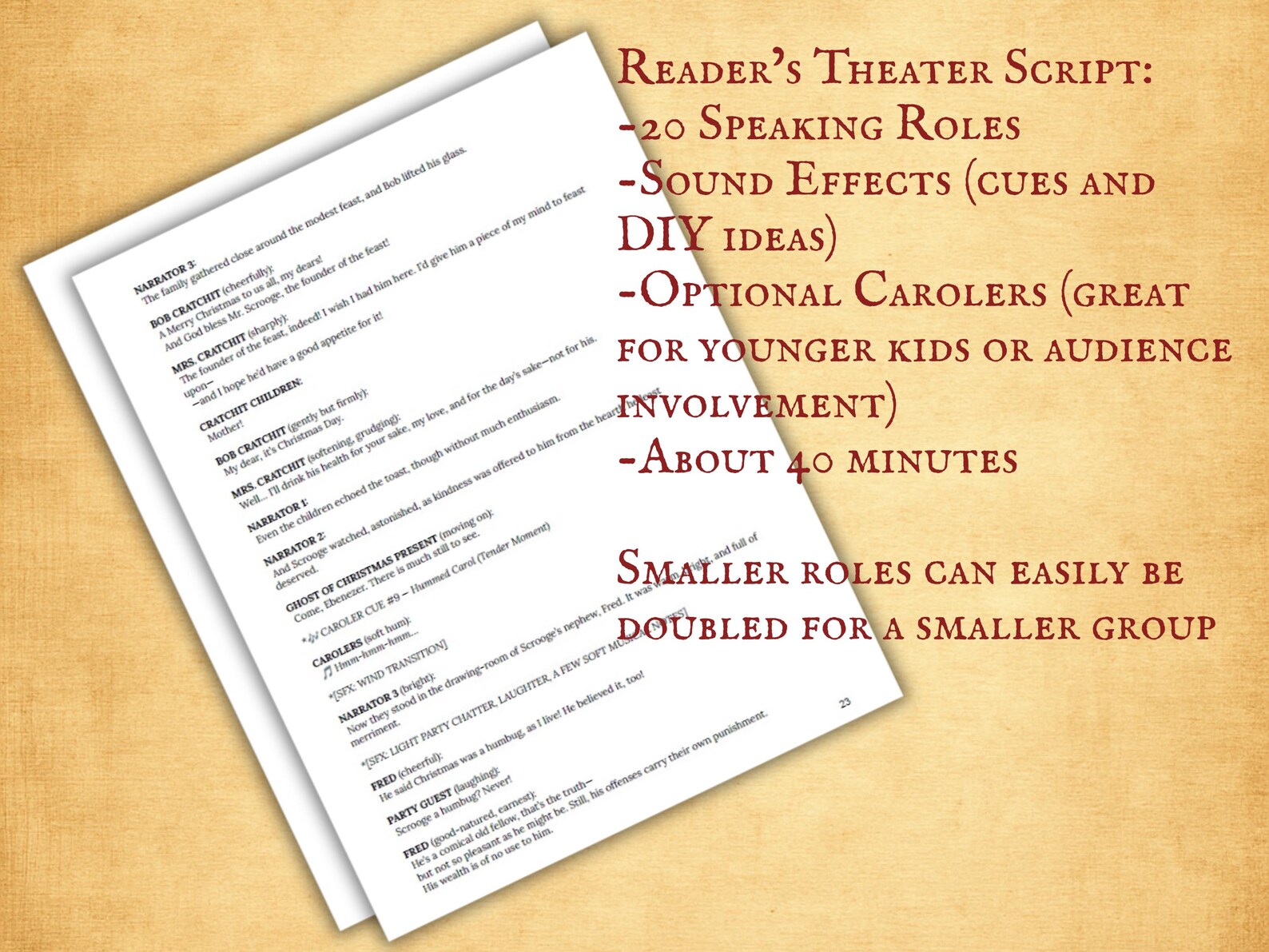 A Christmas Carol Reader’s Theater Script & Victorian Party Kit ...