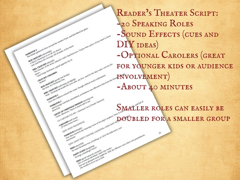 A Christmas Carol Reader’s Theater Script & Victorian Party Kit ...