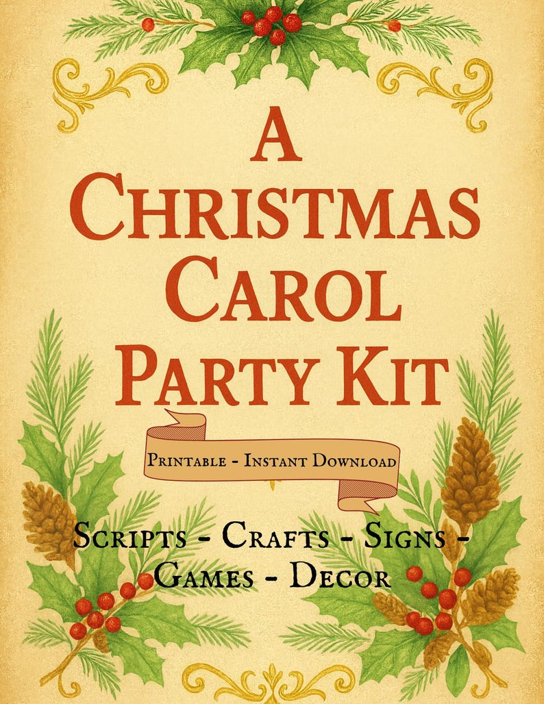 A Christmas Carol Reader’s Theater Script & Victorian Party Kit ...