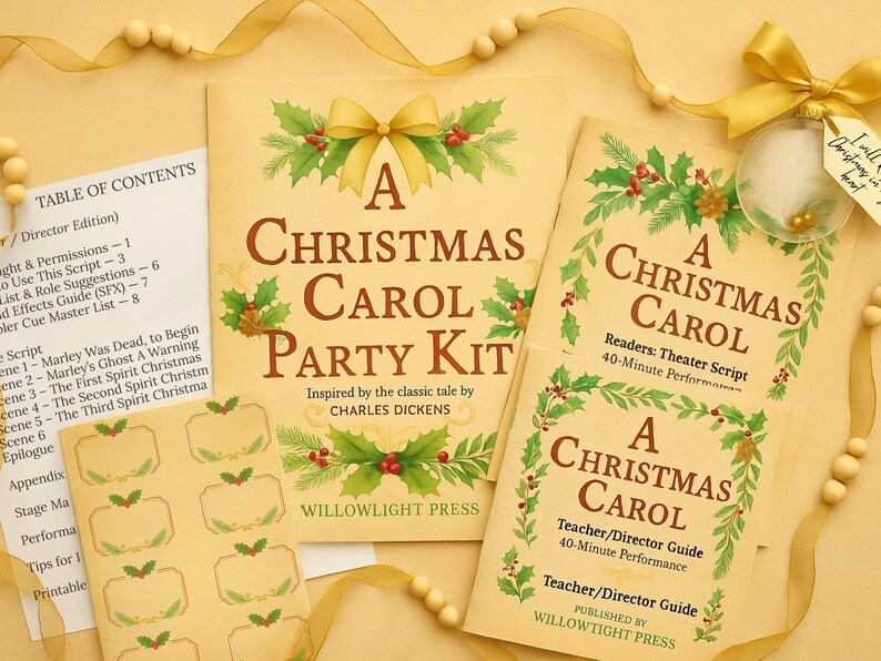 A Christmas Carol Reader’s Theater Script & Victorian Party Kit ...