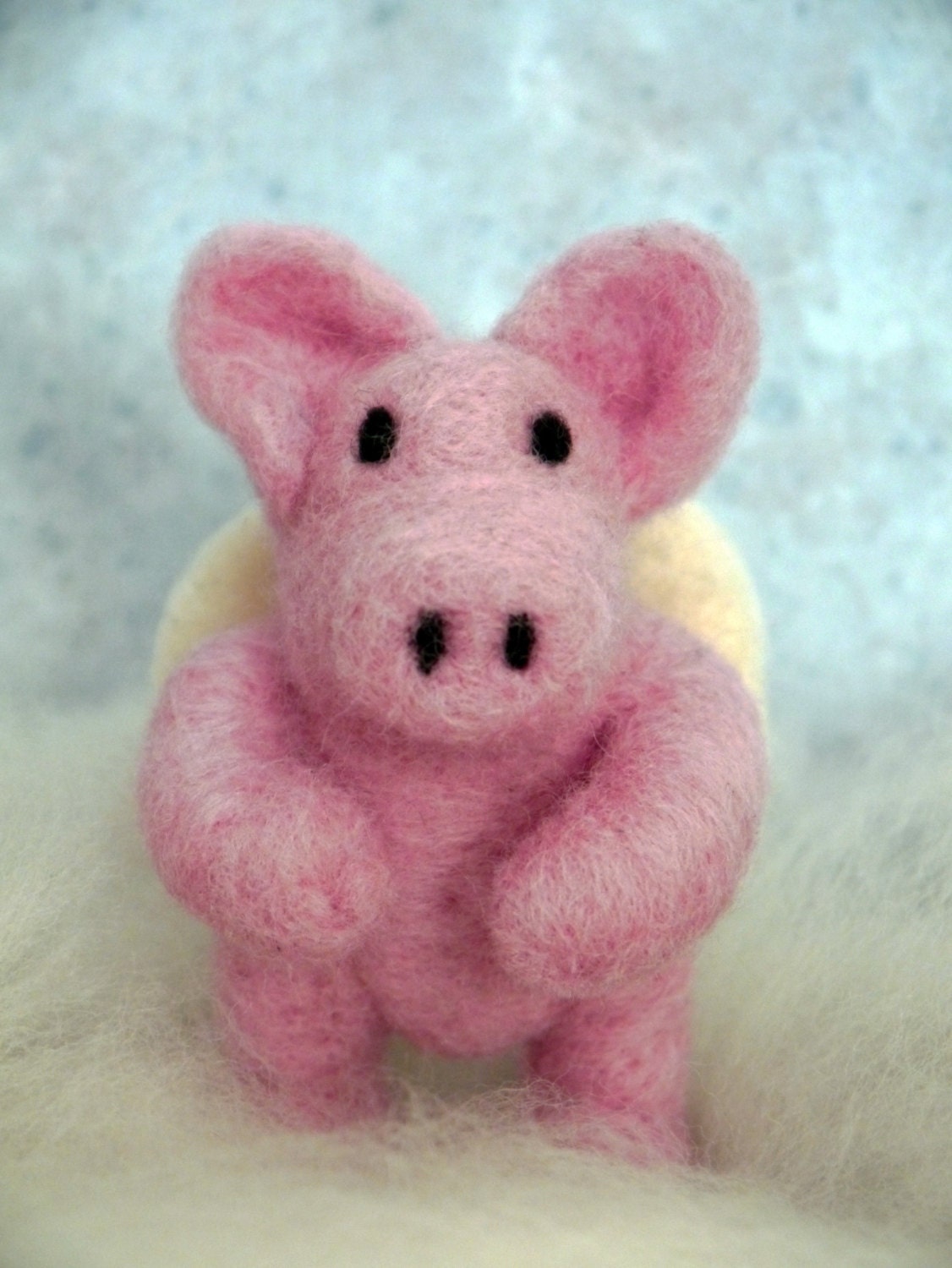 Louie Flying Pig Angel Needle Felted Figurine - Etsy