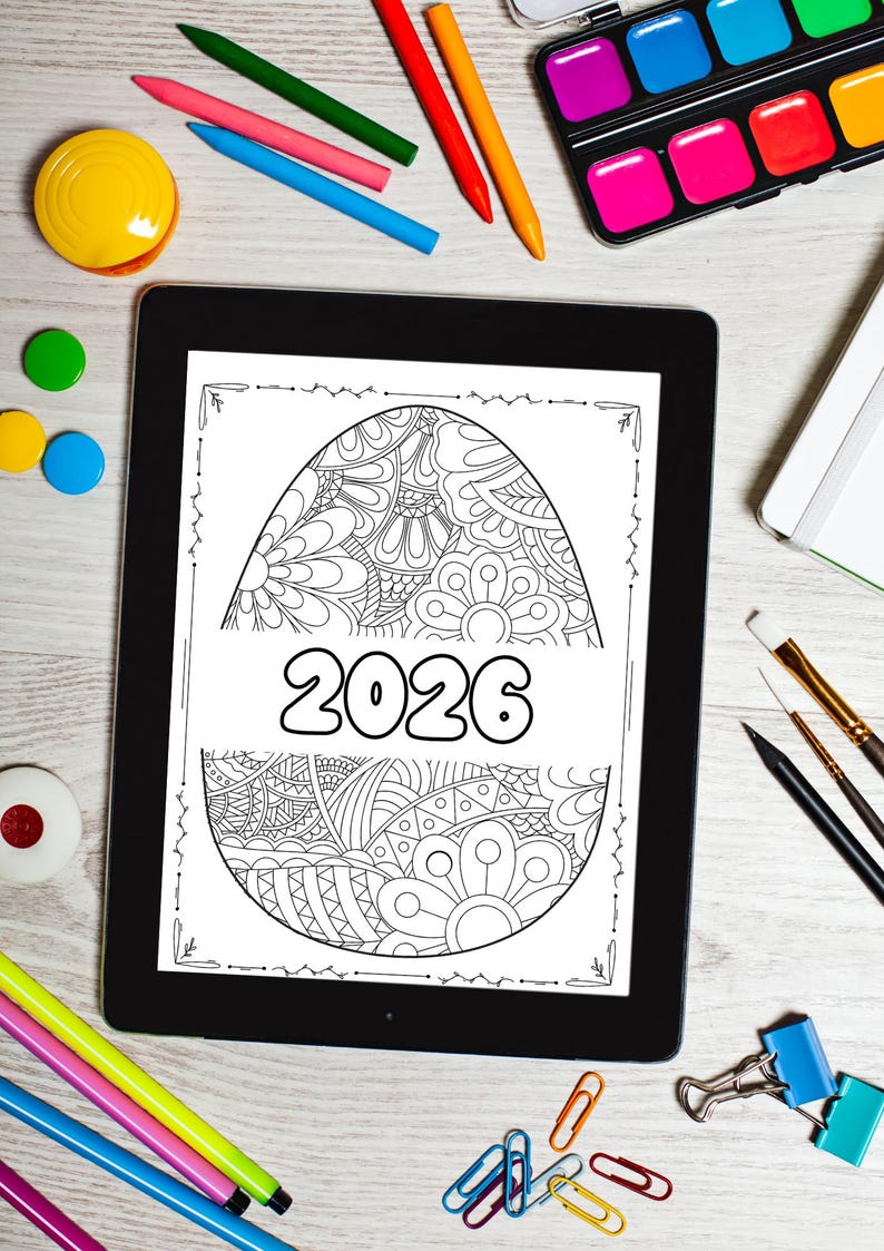 Personalised Easter Egg Coloring Page | Zentangle Egg Design for Kids ...