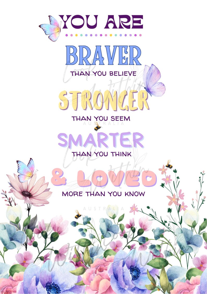 You Are Braver Stronger Smarter & Loved SVG PNG – Inspirational ...